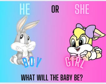 Lola or Bugs Gender Reveal Party Invitation Flyer Template - Etsy