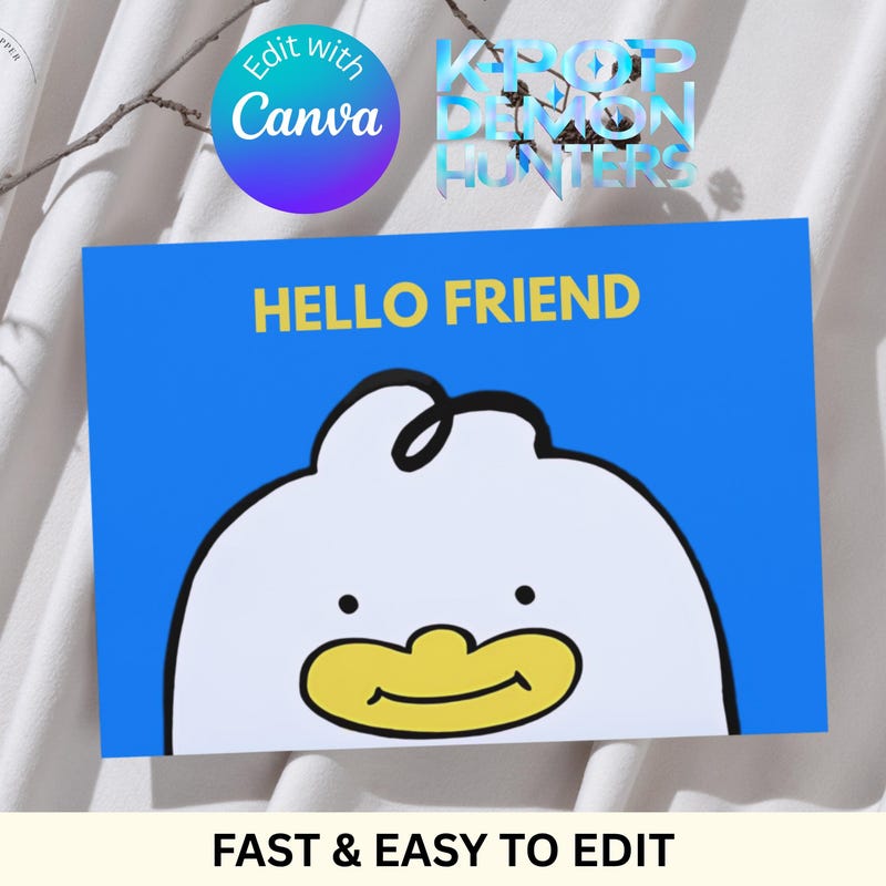 Kpop Demon Hunters Hello Friend Card - Etsy