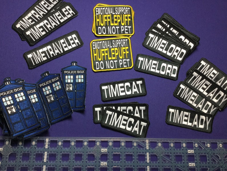 Geeky sew-on Embroidered Patch TimeLord TimeLady | Etsy