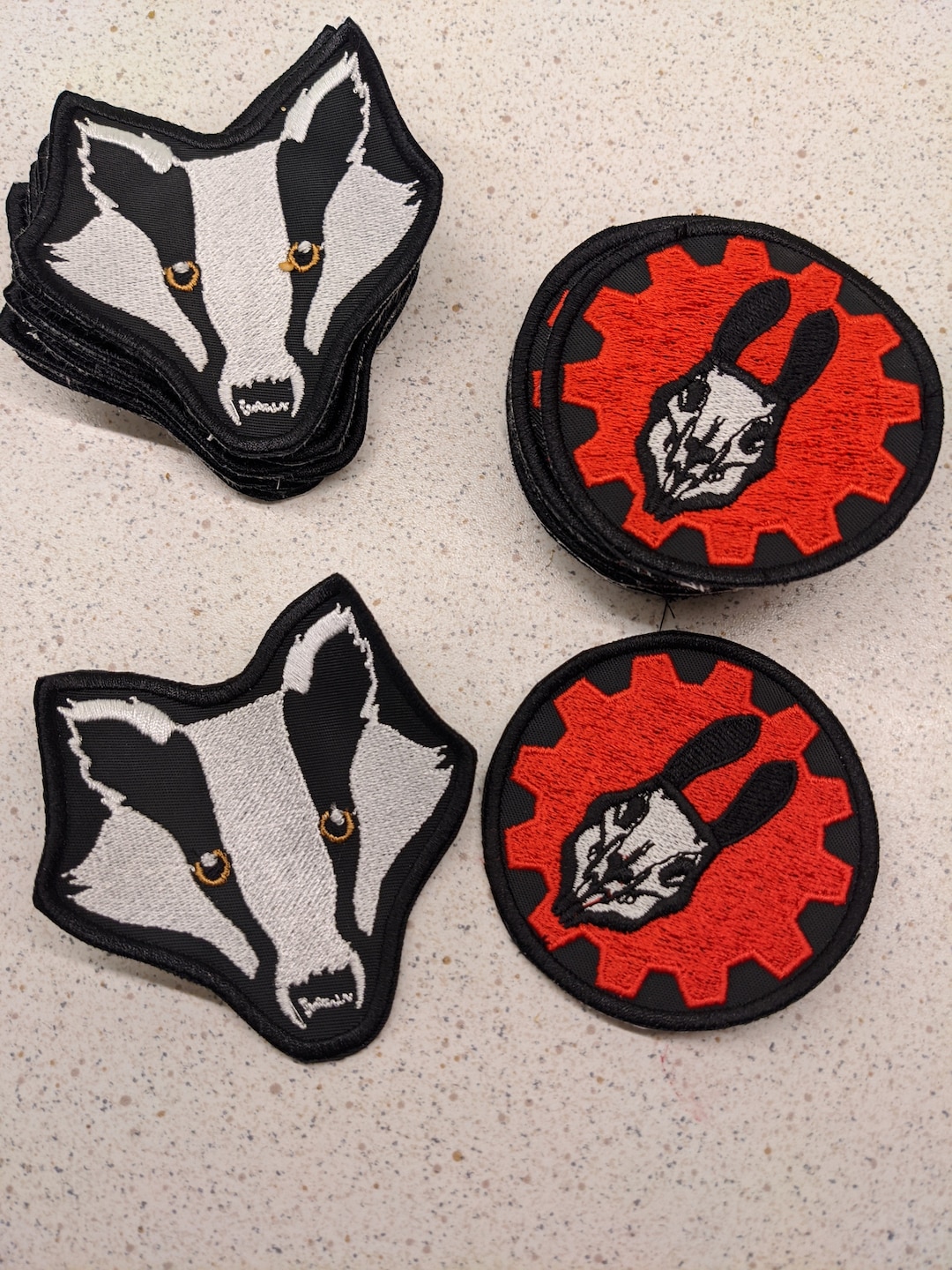 Sew on Patches Gear Bunny, Badger Face - Etsy