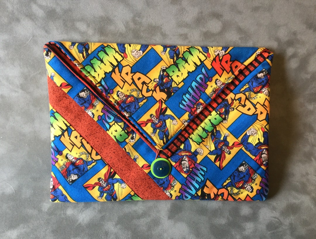 Superman Classic Comics Print Padded Clutch Bag - Perfect Travel Case ...