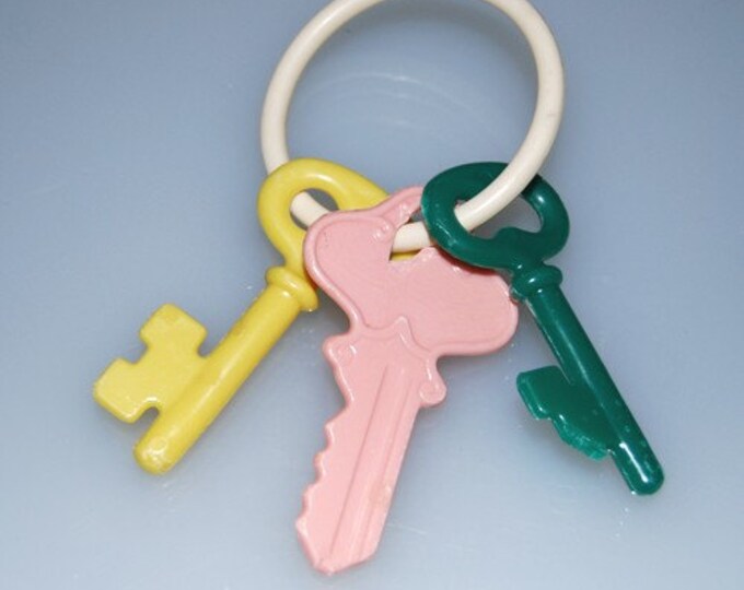 Vintage Plastic Baby Rattles Keys Rings Teething Pretzel (3) - Etsy