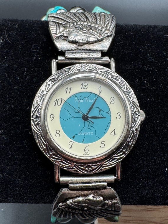 Vtg native american southwestern design watch with Pi… - Gem