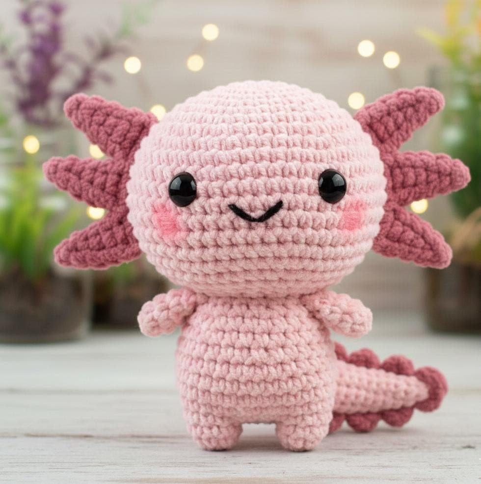 Axolotl Crochet Pattern | Amigurumi Stuffed Animal | Pink Axolotl ...