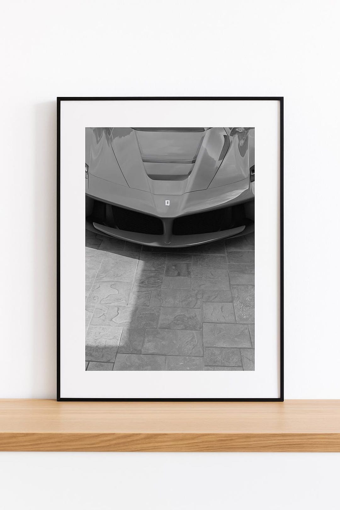 Ferrari Supercar Minimalist Poster | Black and White Laferrari Wall Art ...
