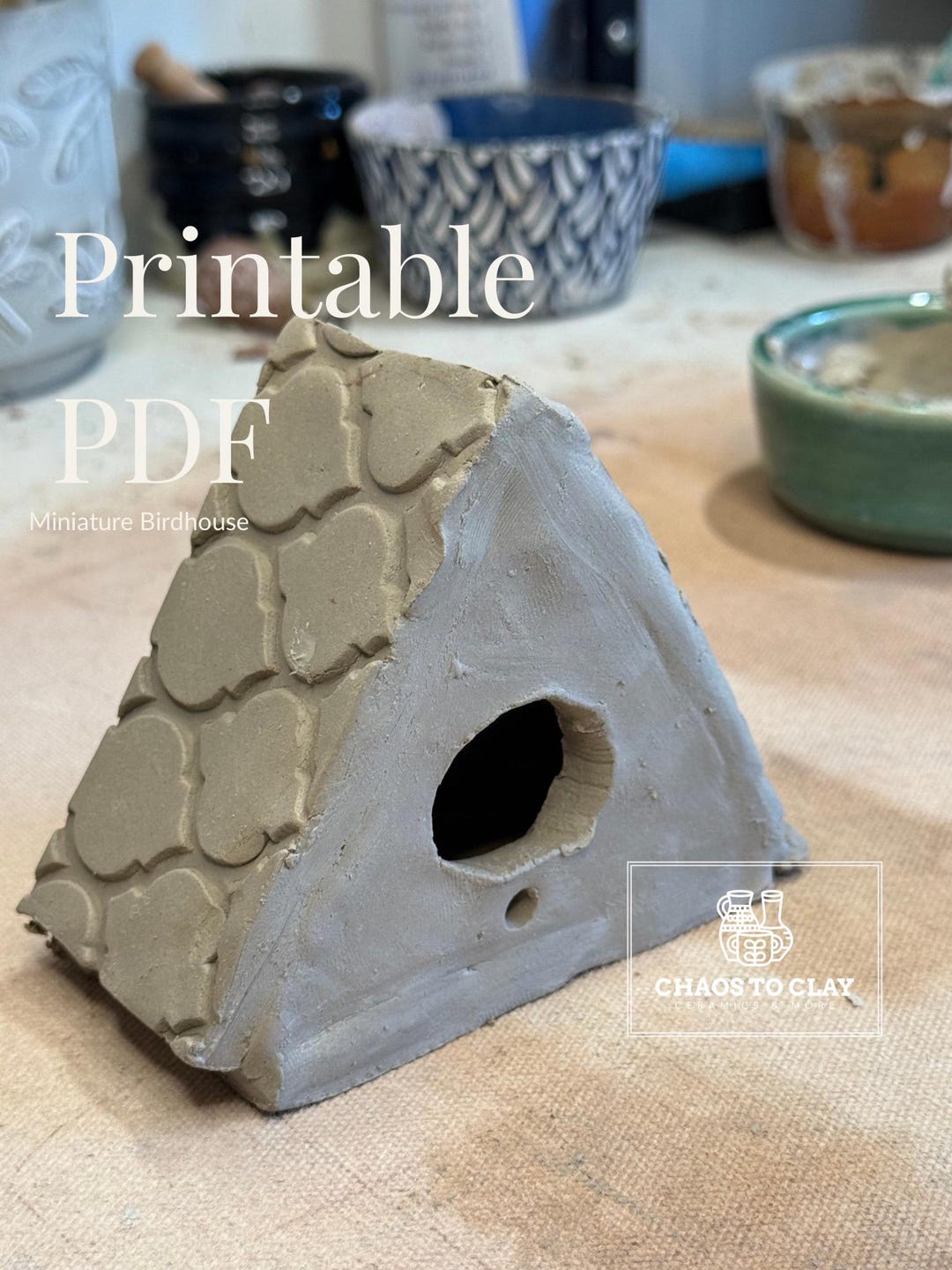 Mini Ceramic Birdhouse Template: Slab-built Pottery DIY Pattern (PDF ...