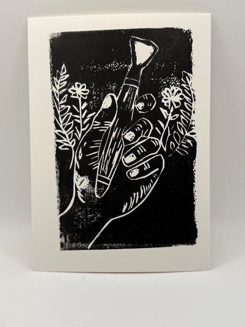 Pottery Linocut Print | Hand Carved Block Print | Black & White Pottery ...
