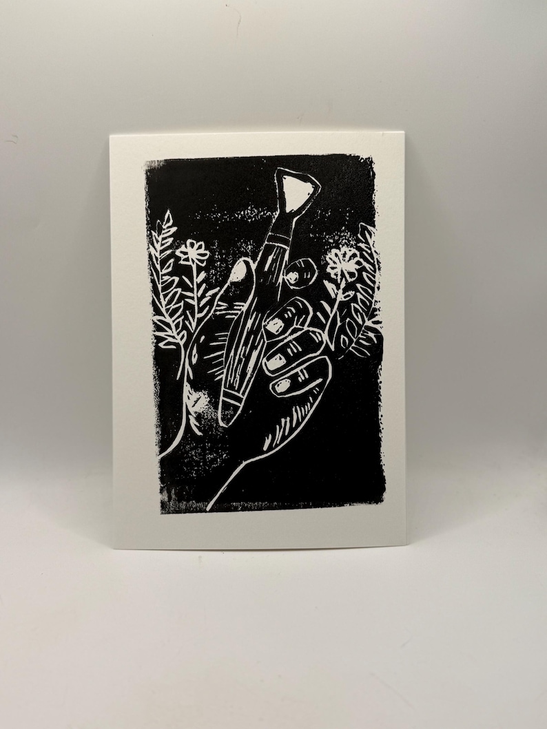 Pottery Linocut Print | Hand Carved Block Print | Black & White Pottery ...