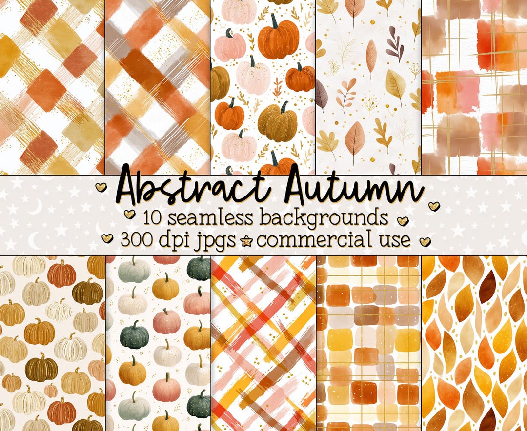 Abstract Autumn Digital Background, Instant Download, Seamless Fall ...