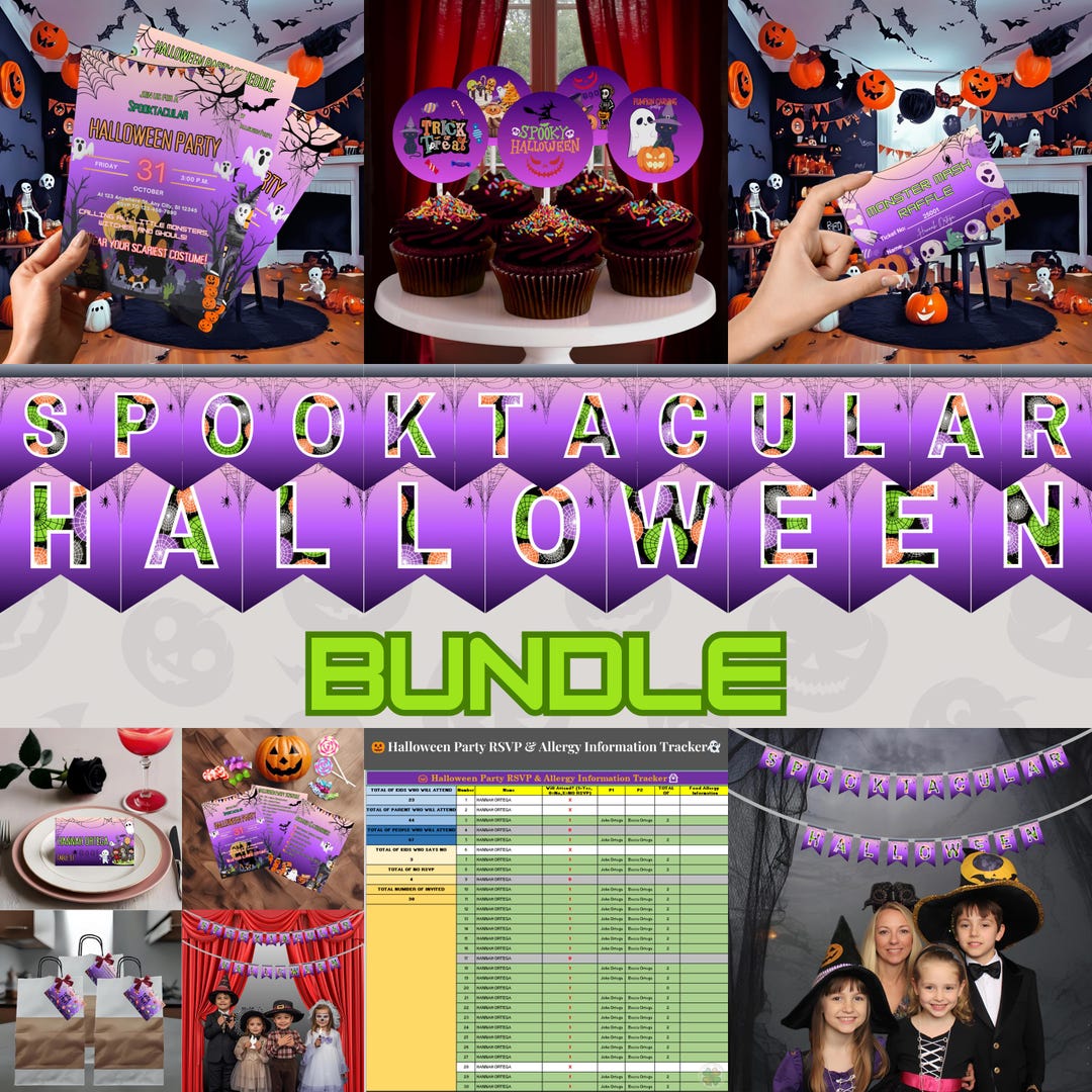 Spooktacular Halloween Invitation Bundle, Party Decor, Kids Spooky ...