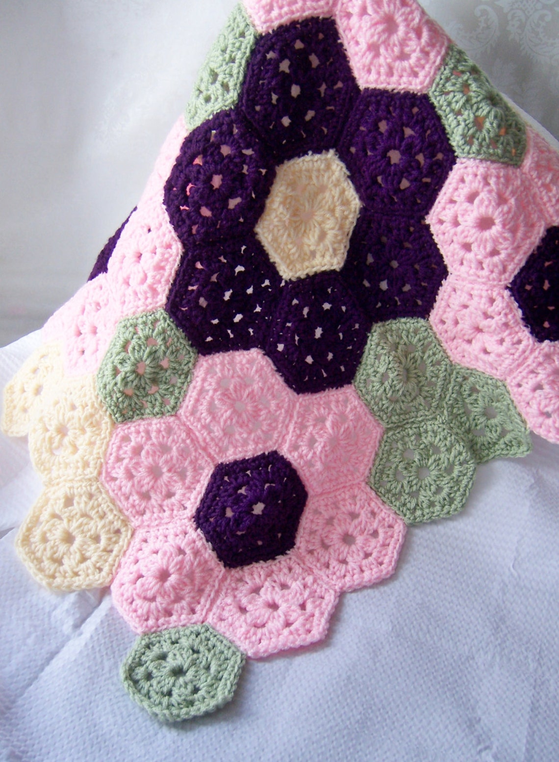 Crochet Throw, Crochet Baby Blanket, Crochet Flower Blanket, Newborn - Etsy