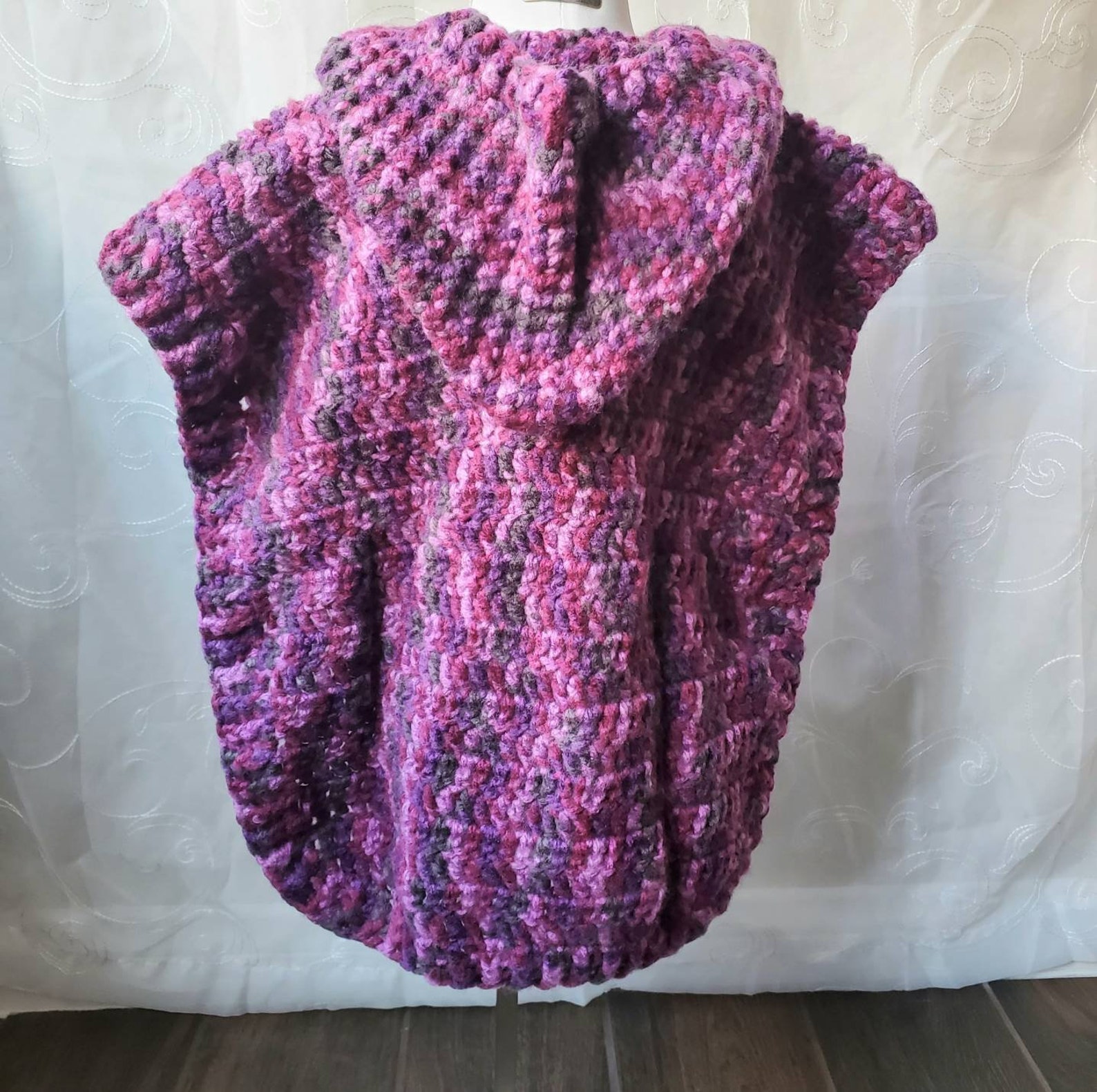 Crochet Poncho, Purple Poncho, Pink Poncho, Crochet Poncho for Girls - Etsy