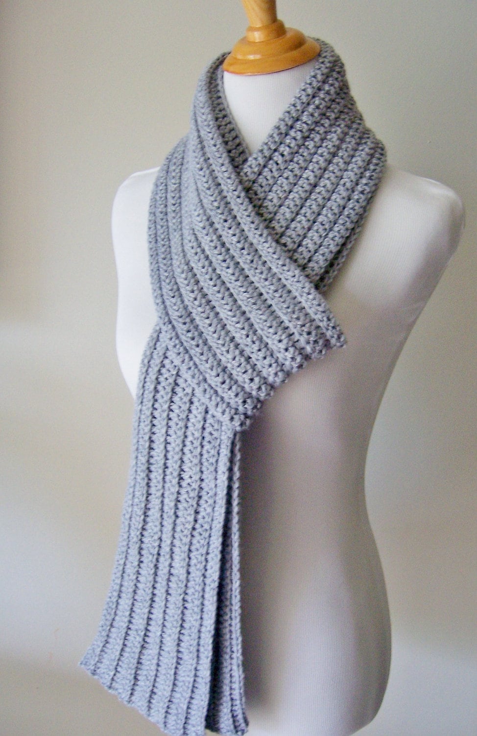 Crochet Scarf Unisex Scarf Extra-long Scarf Grey Scarf - Etsy