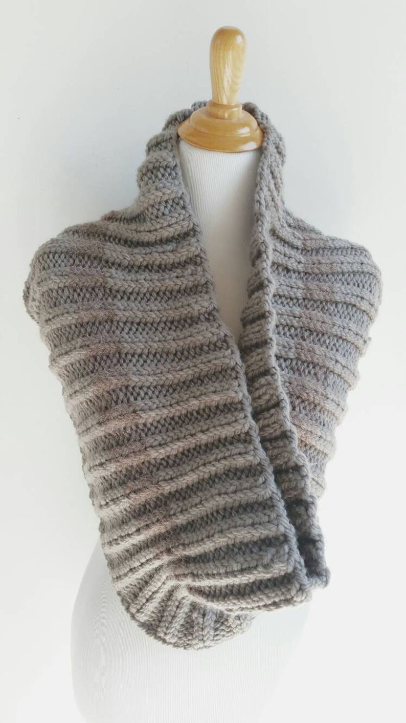 Circle Scarf, Knit Scarf, Knit Cowl, Knit Alpaca Scarf, Stripe Scarf ...