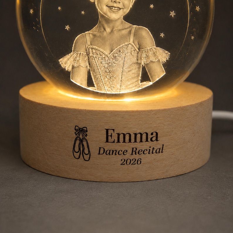 Dance Recital Gift for Girls, Personalized Crystal Ball Night Light ...