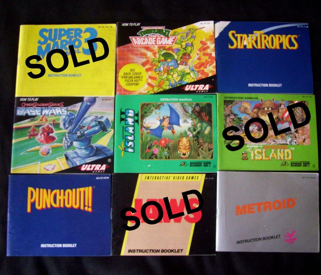 Original Nintendo Game Manual Instruction Booklet 1989 Sold Separately ...