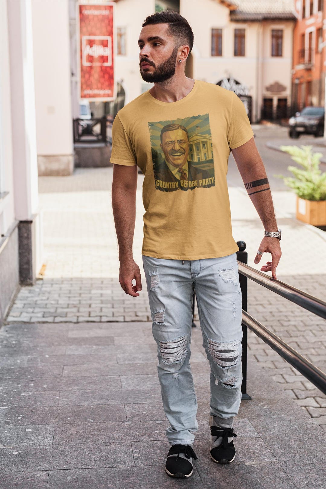 Teddy Roosevelt Tee - Country Before Party, Unisex Short Sleeve Shirt ...