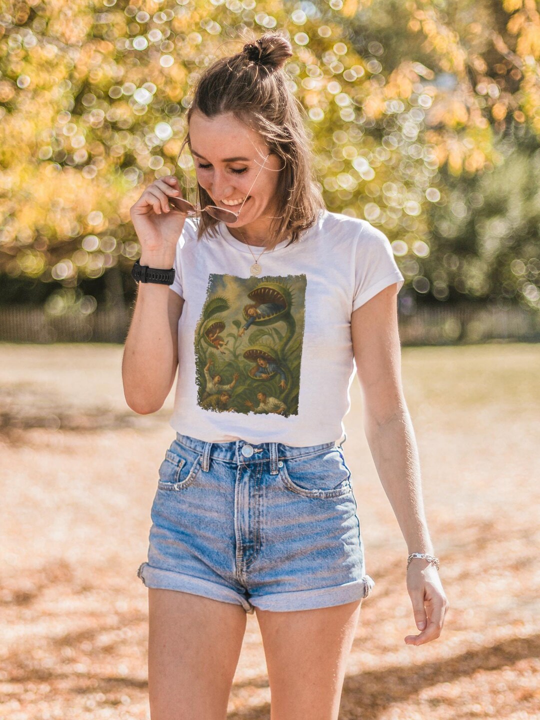 Vintage Venus Flytrap Tee - Nature Lover Gift, Plant Lover Shirt, Unique Graphic Tee, Eco ...