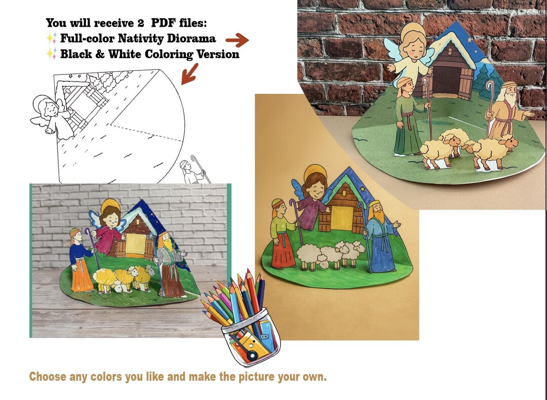 Christmas Nativity Diorama Printable | 3D Kids Craft With Angel ...