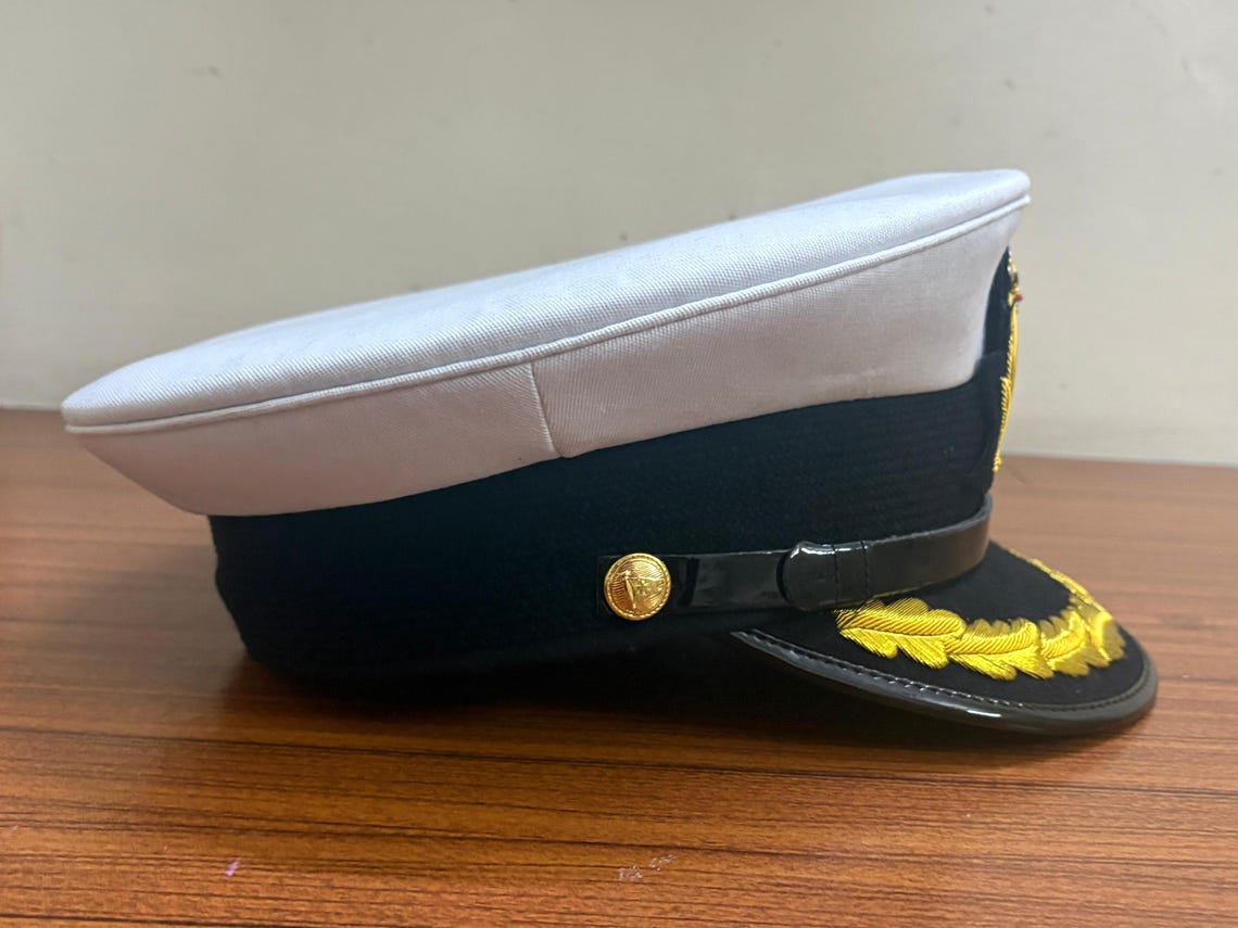 Handmade Titanic Captain Smith Hat – White Star Line, Royal Navy Style ...