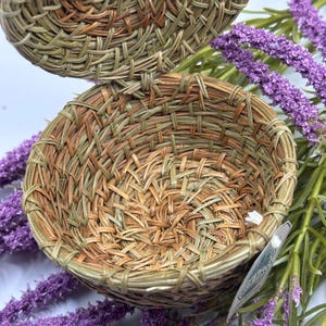 Handmade Pine Needle Box With Lid and Twig Handle | Natural Brown and ...