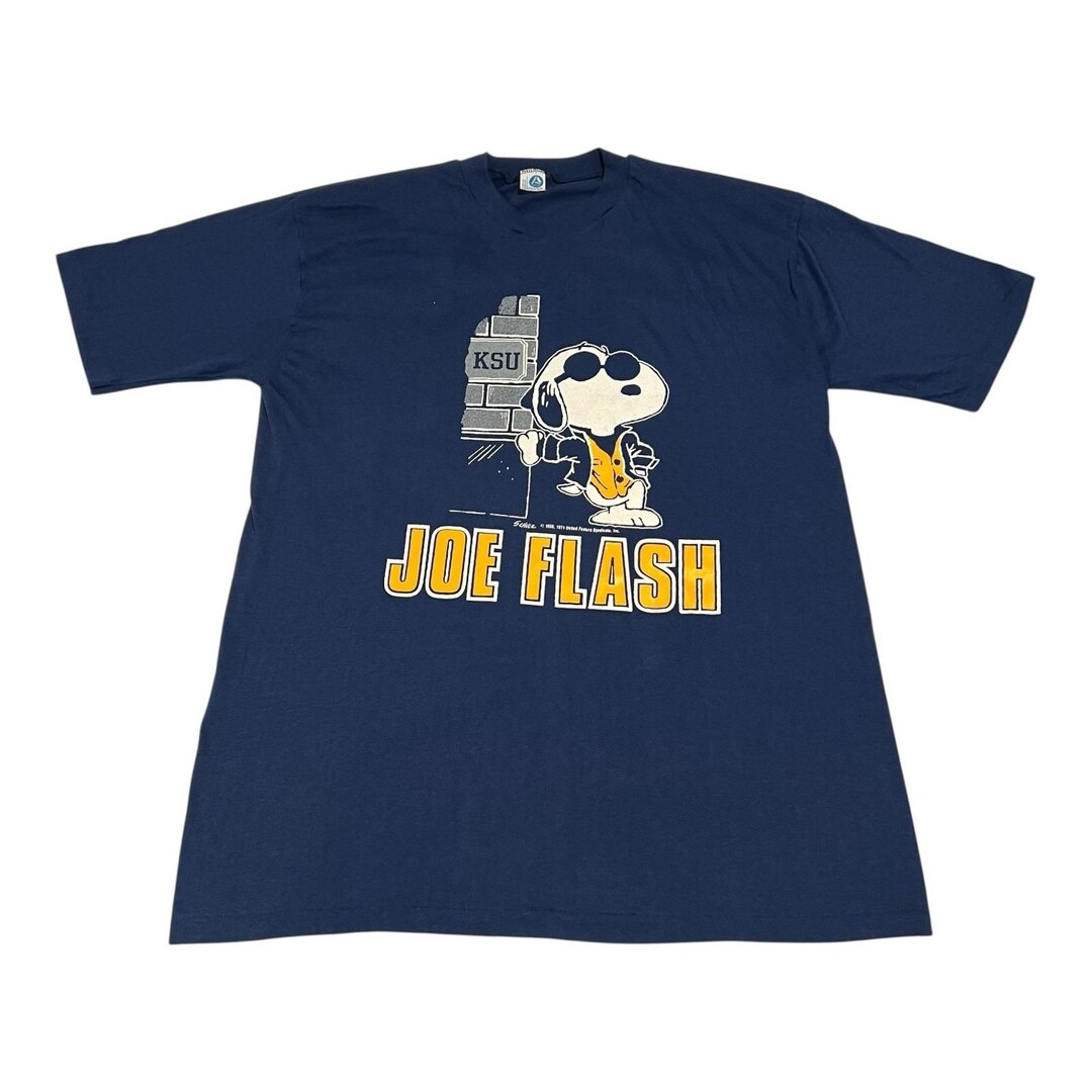 Snoopy Joe Flash Vtg 70s-80s Blue Artex Peanuts T-shirt Men's Size Xl ...