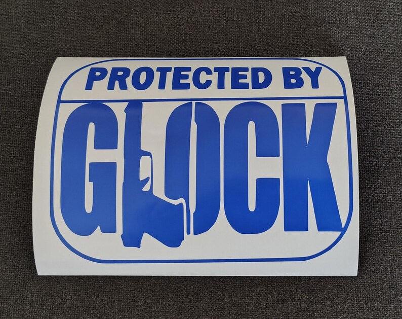 Protected by Glock Vinyl Decal, Gun Lover Gift, Home Security Sticker ...