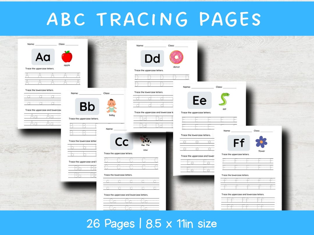Alphabet Tracing Worksheets for Kids – A-Z Letter Practice Pages ...