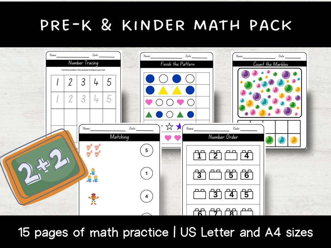 Pre-k Kindergarten Math Worksheets | Early Learning Numbers & Counting ...