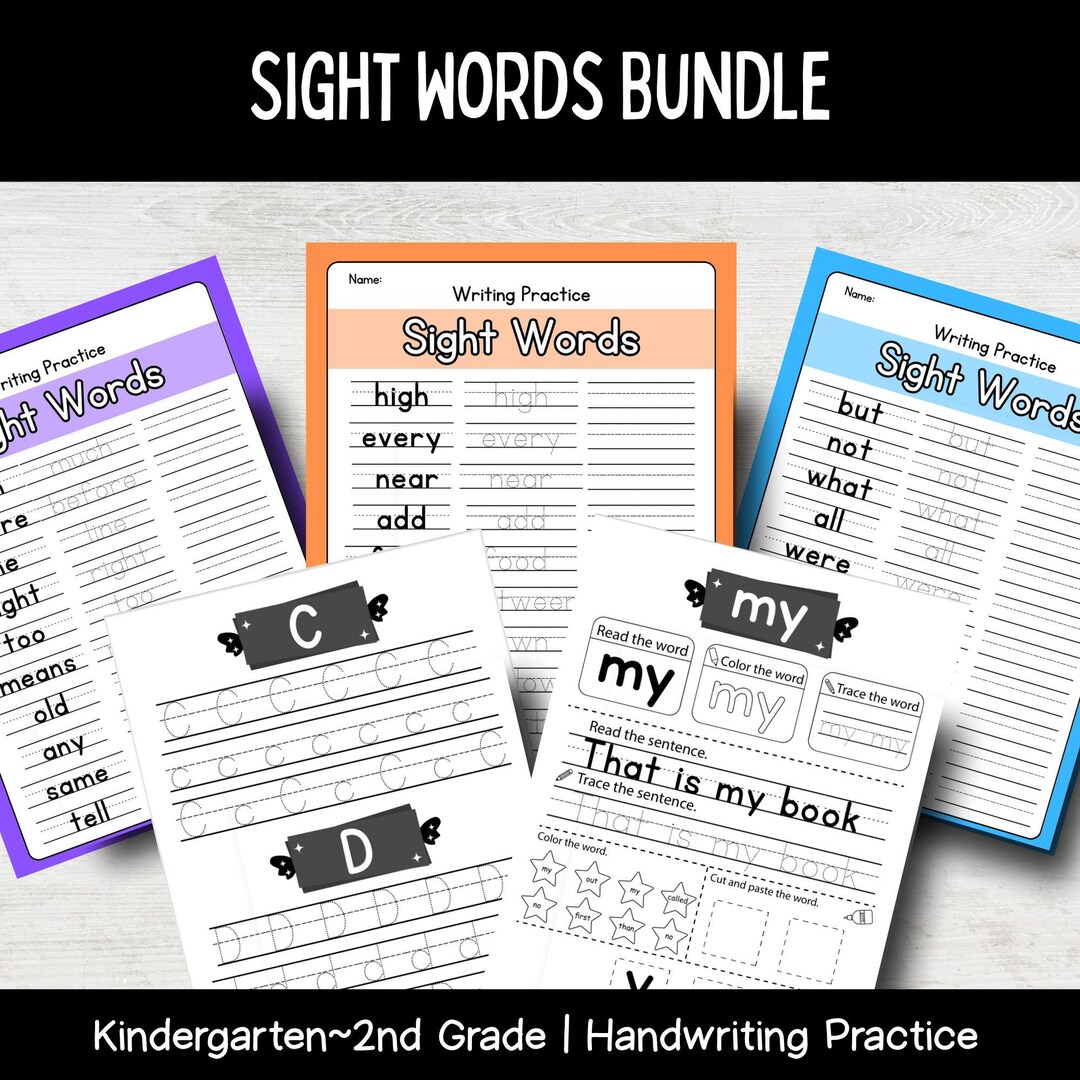 Sight Words Bundle | Fry's Set 1-3 | Alphabet Tracing | Vocabulary ...