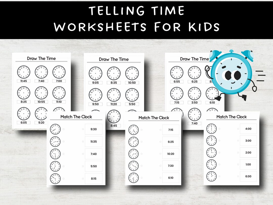 Telling Time Worksheets | Reading Analog Clocks | 1st 2nd Grade | ESL ...