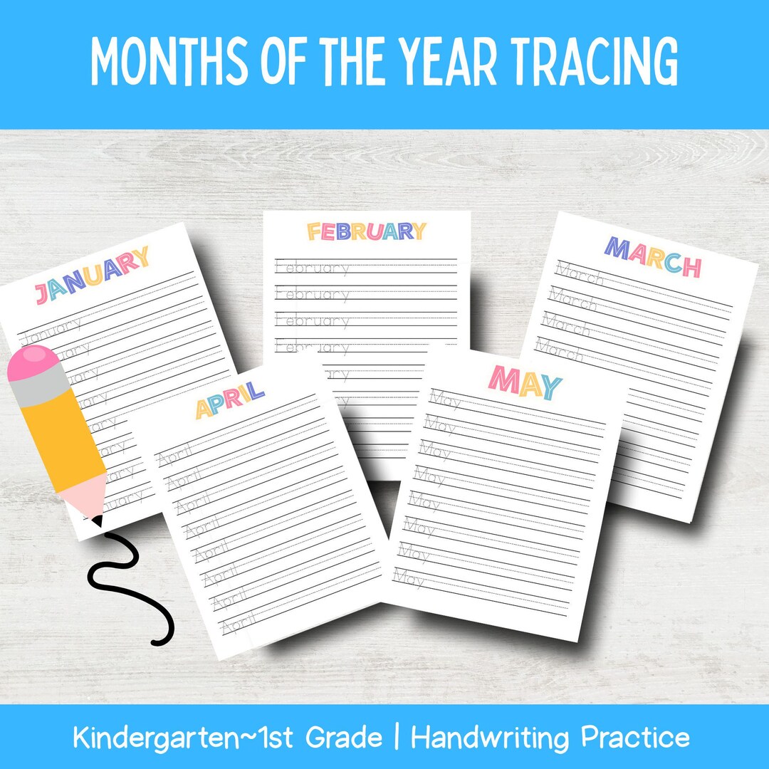 Tracing Worksheet for Months of the Year | Printable Handwriting ...