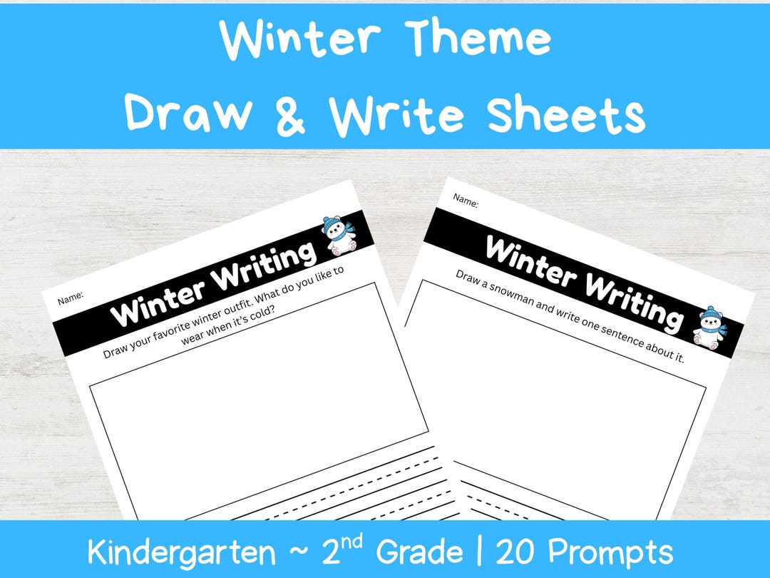 First Grade Winter Theme Writing Worksheet | Draw & Write Activity ...