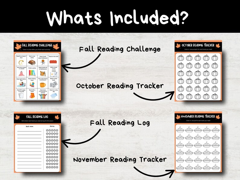 Fall Reading Challenge Bingo & Tracker Set | Printable Reading ...