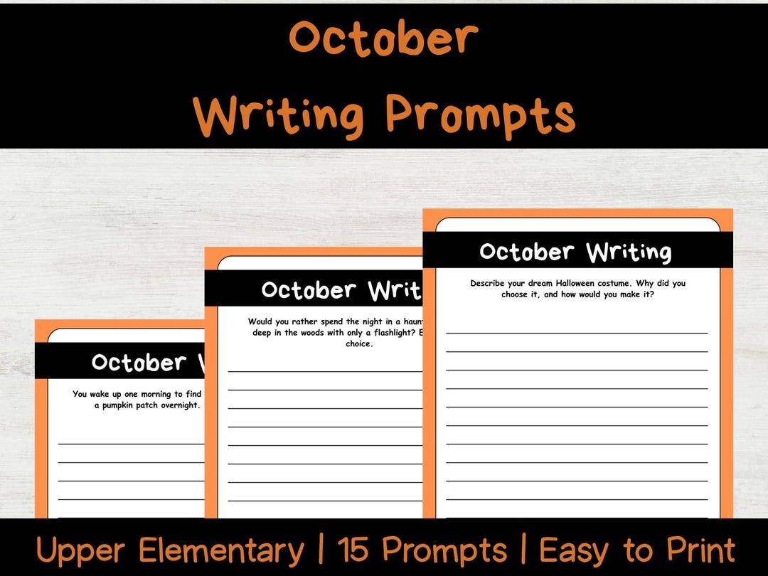 October Writing Prompts for Kids | Fall & Halloween Theme Creative ...