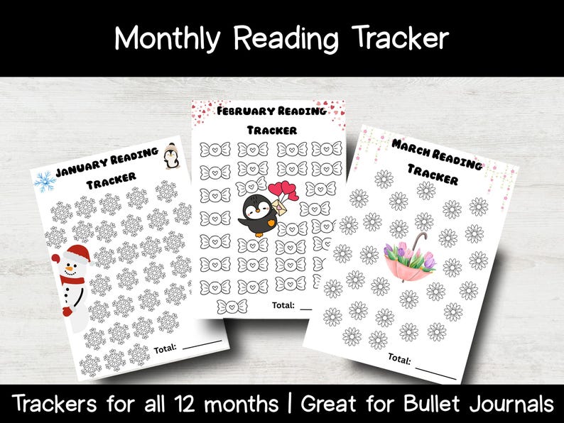 Monthly Reading Log Coloring Pages | Printable Student Reading Tracker ...