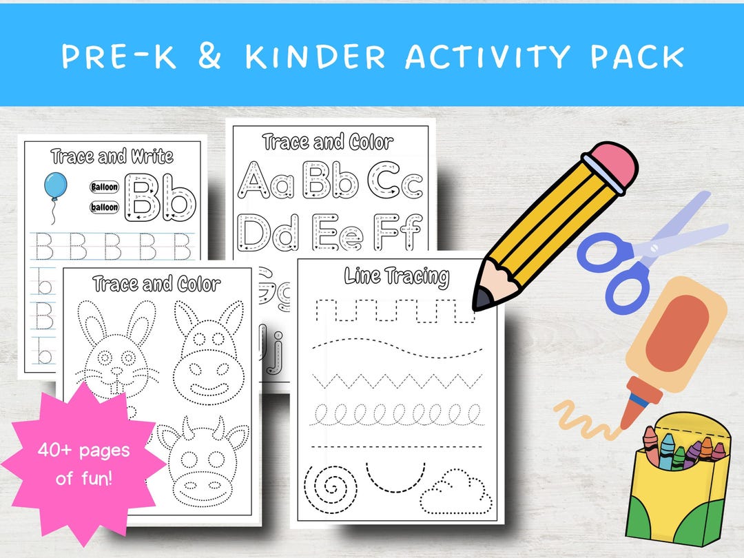 Preschool & Kindergarten Activity Sheets, Cut and Paste, Coloring Pages ...