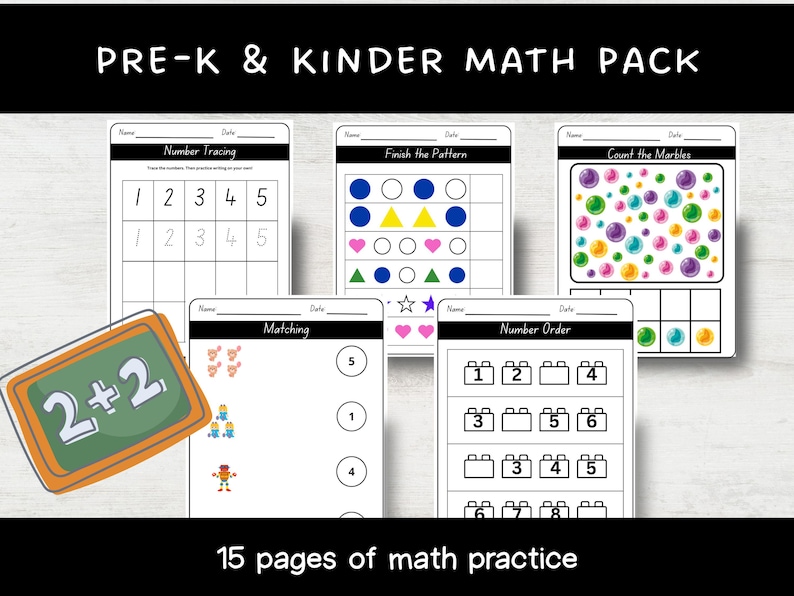 Preschool Math Worksheets | Counting Addition | Math Practice Sheets ...