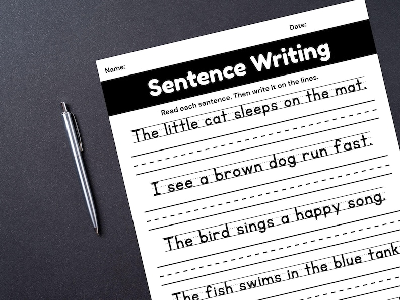 Write the Sentence Worksheets | 100 Sentences Writing Worksheets ...
