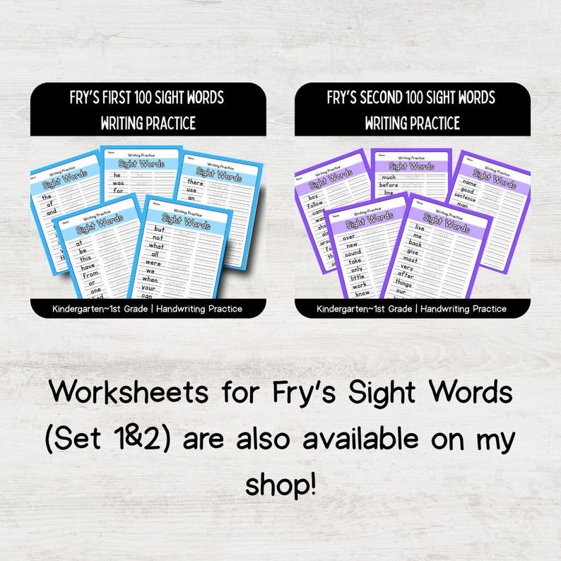 Sight Words Tracing Worksheets | Fry's 100 Words (set 3) | ESL EFL ...