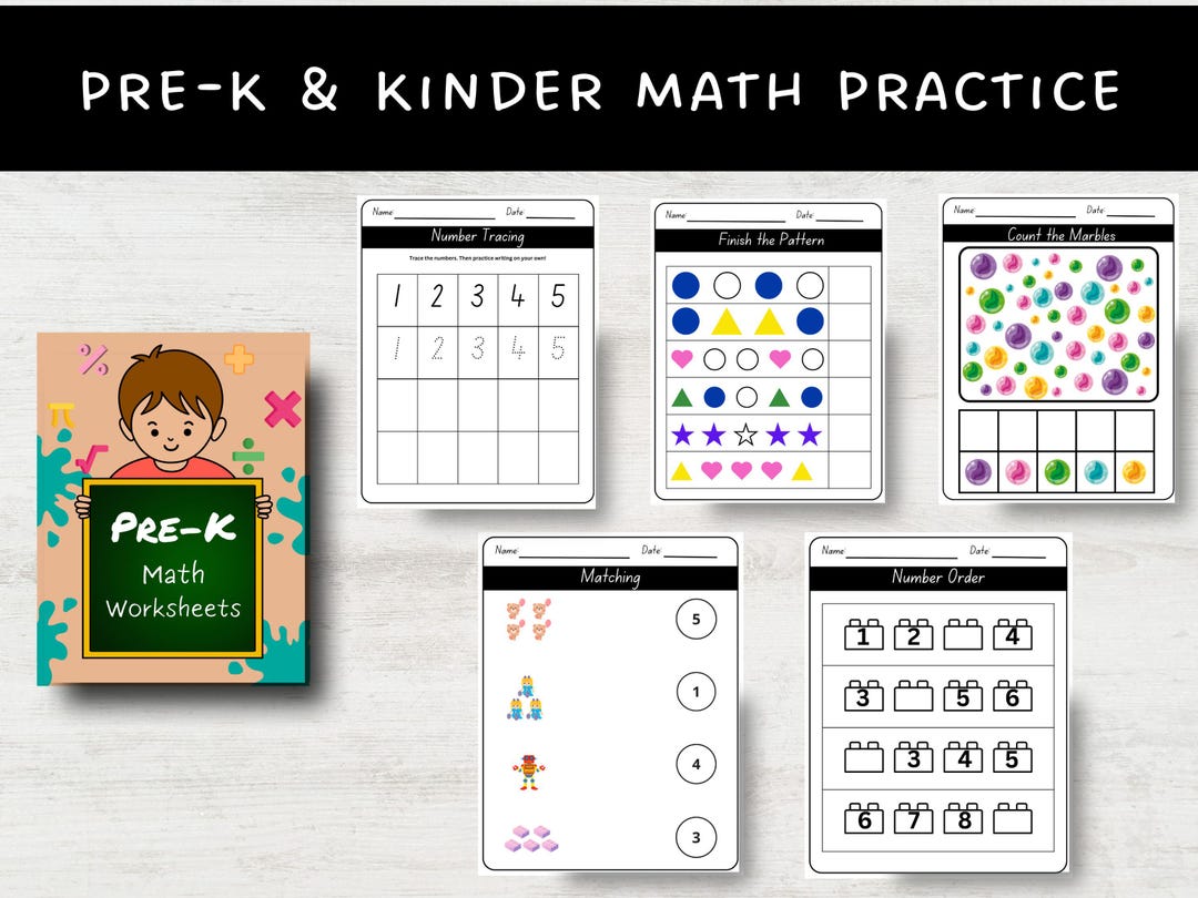 Pre-k Kindergarten Math Worksheets | Summer Packet | Homeschool ...