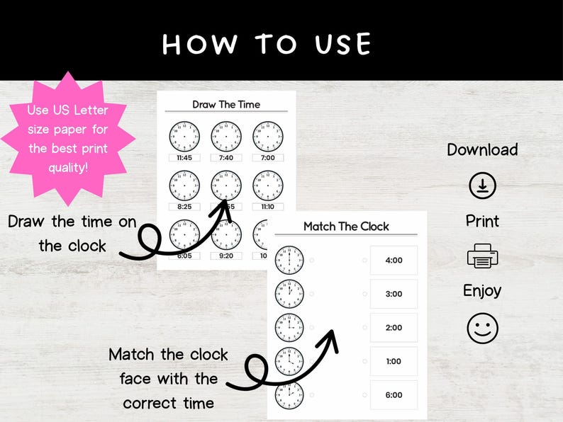 Telling Time Worksheets | Reading Analog Clocks | 1st 2nd Grade | ESL ...