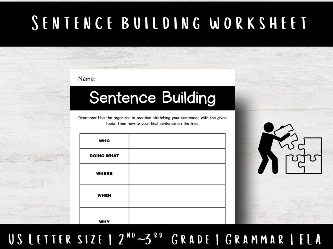 Sentence Building Worksheets | 5 W's | 2nd & 3rd Grade | Sentence ...