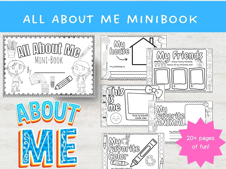 All About Me Minibook: First Day of School Activity (digital Download ...