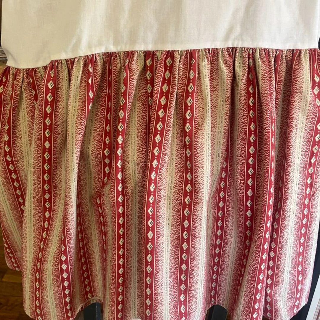 Vtg Ralph Lauren Dove Creek King Dust Ruffle Cotton Southwestern Red ...