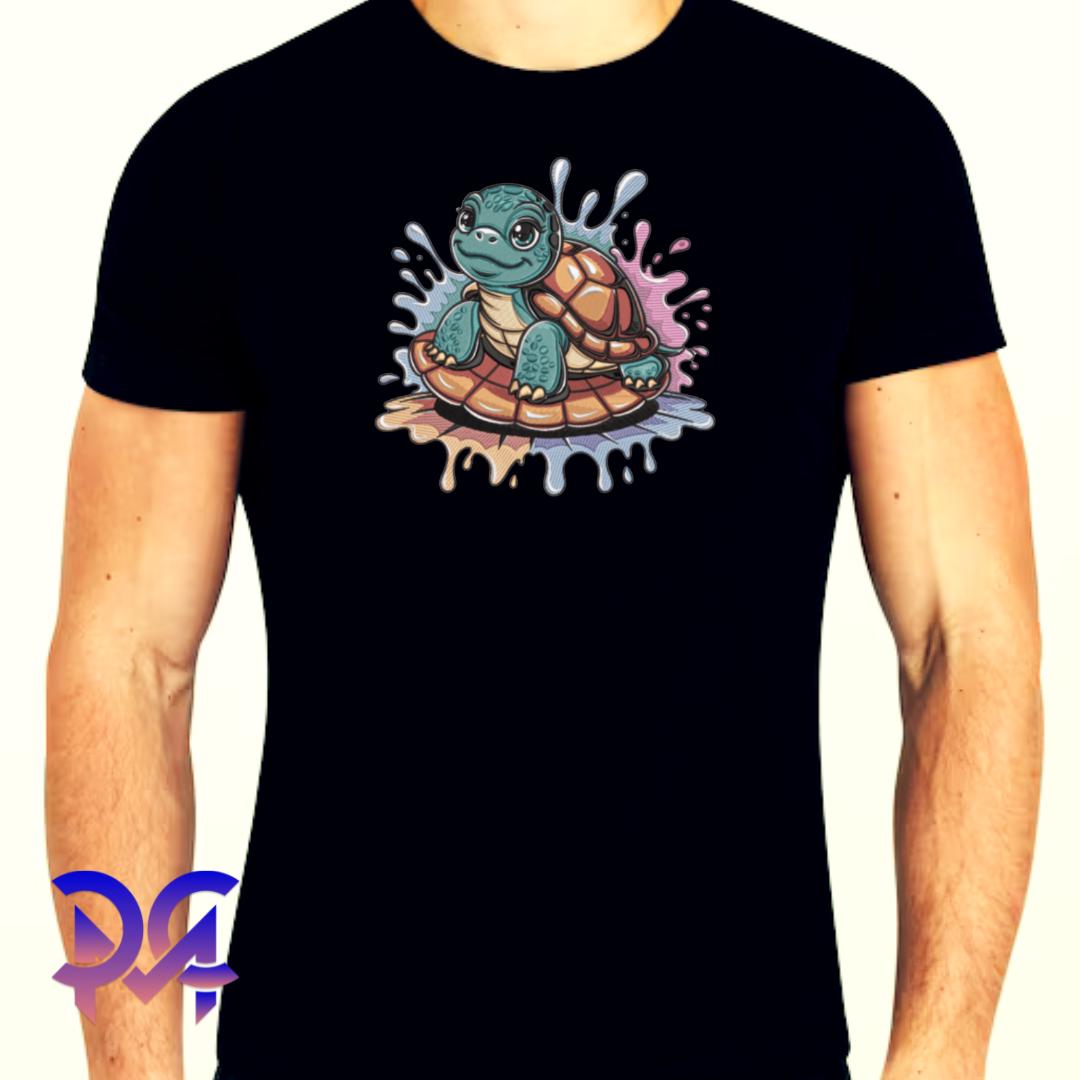 Cute Turtle Splash Embroidery Design Embroidery Reptiles Embroidery ...