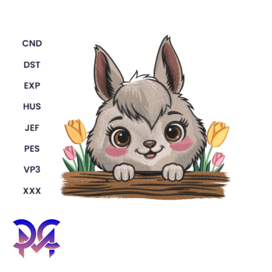 Cute Bunny Face Embroidery Design Embroidery Baby Animals Embroidery ...