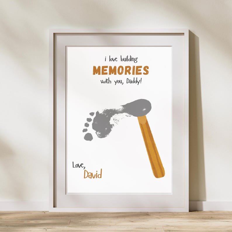 Printable Footprint Craft for Dad – DIY Gift From Child for Birthday ...