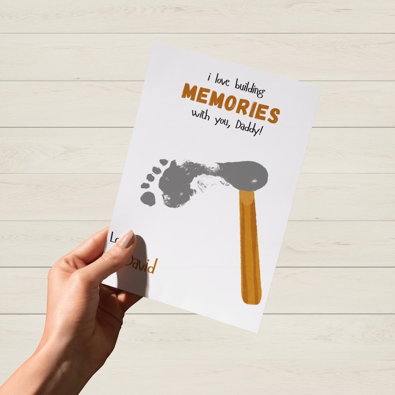 Printable Footprint Craft for Dad – DIY Gift From Child for Birthday ...