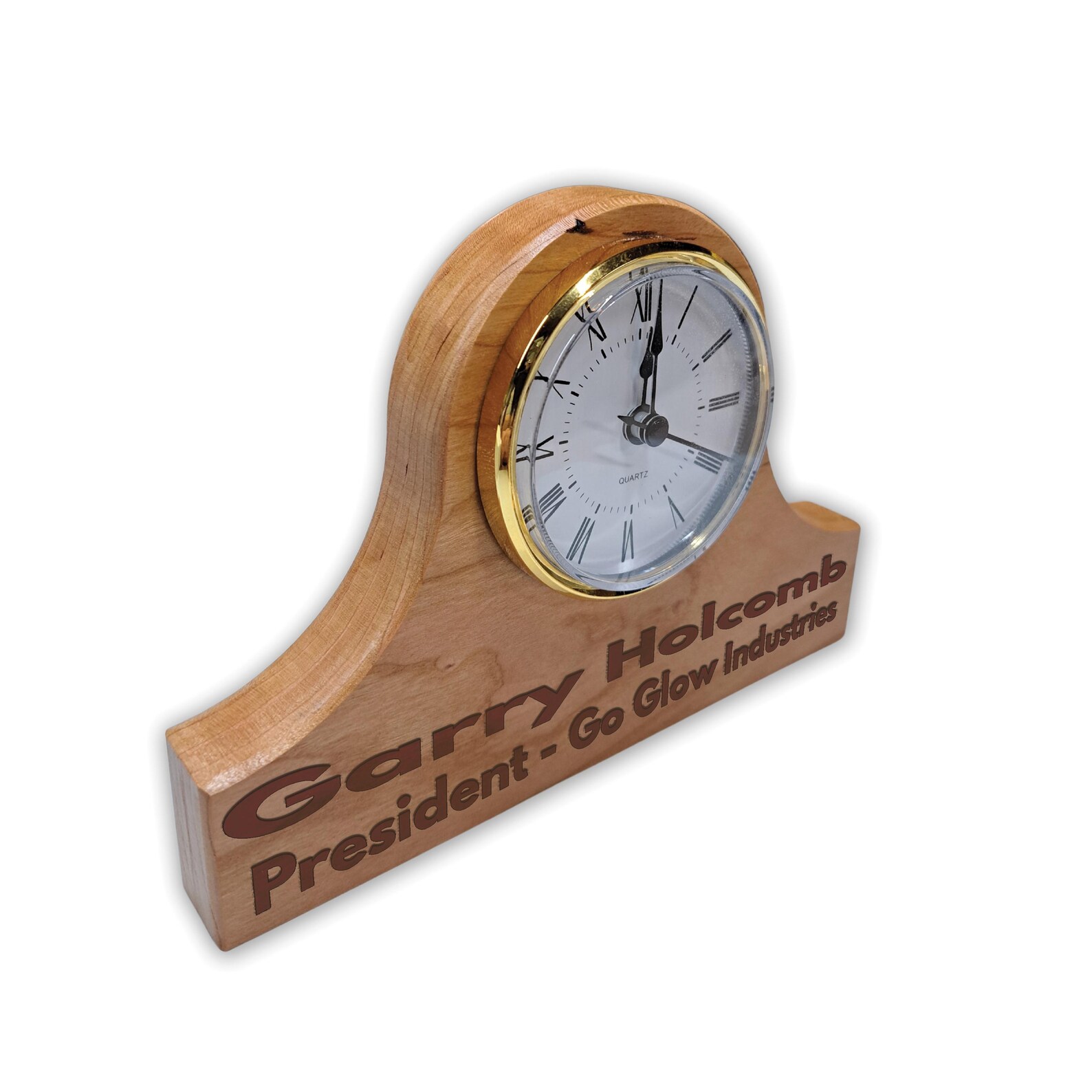 Engraved Desk Clock – Custom Name, Logo, or Message | Perfect Office ...